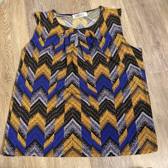 Kasper | Tops | Kasper Professional Style Tank Blue Gold Black And ...